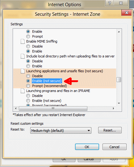 Security Settings In Internet Options Manage Internet Explorer