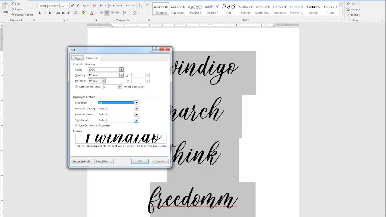 Calligraphy Fonts In Word Fix Cut Off Letters In Microsoft Word