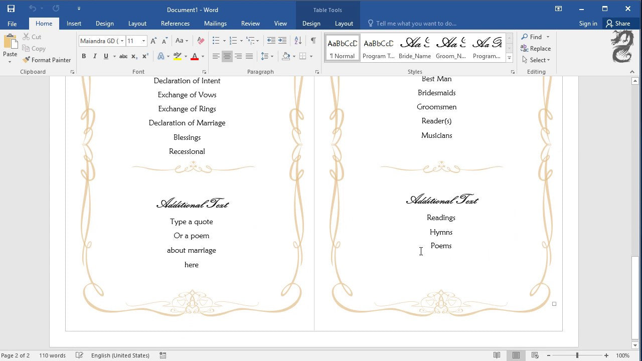 Wedding Program Template Ms Word 14 Wedding Program Templates You Can